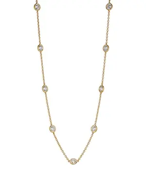 Nadri Cubic Zirconia Station Necklace - Gold