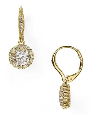 Nadri Round Cubic Zirconia Drop Earrings - Gold