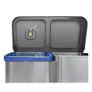 SIMPLEHUMAN 58 Liter Recycling Kitchen Trash Can With Liner Pocket