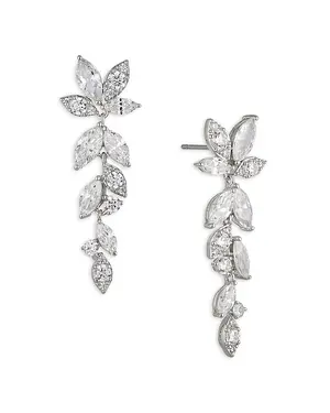 Nadri Wren Cubic Zirconia Drop Earrings - Silver