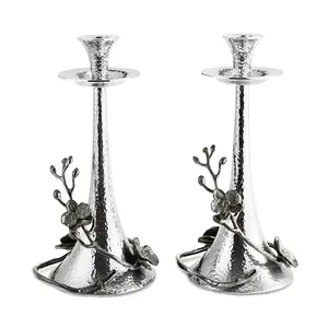 Michael Aram Black Orchid Taper Candleholders, Set Of 2 - Black Nickelplate