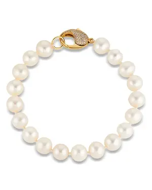 Nadri Cultured Freshwater Pearl Bracelet - Gold