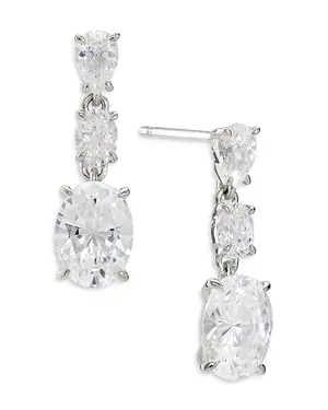 Nadri Emilia Cubic Zirconia Drop Earrings - Rhodium