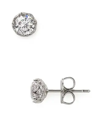Nadri Stud Earrings - Silver/rhodium