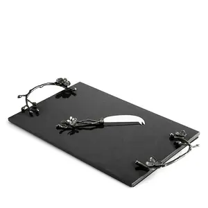 Michael Aram Black Orchid Cheese Board & Knife - Black Nickelplate