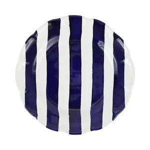 VIETRI Amalfitana Stripe Salad Plate - Dark Blue