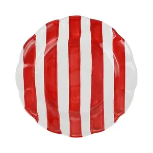 VIETRI Amalfitana Stripe Salad Plate - Red