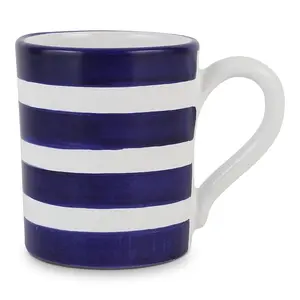 VIETRI Amalfitana Stripe Mug - Dark Blue