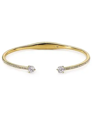 Nadri Cubic Zirconia Hinge Cuff - Gold