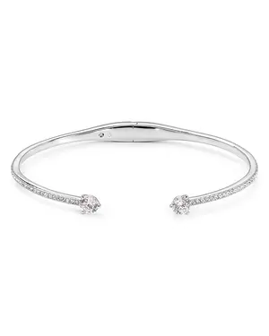 Nadri Cubic Zirconia Hinge Cuff - Silver