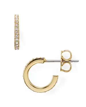 Nadri Pave Hoop Earrings - Gold