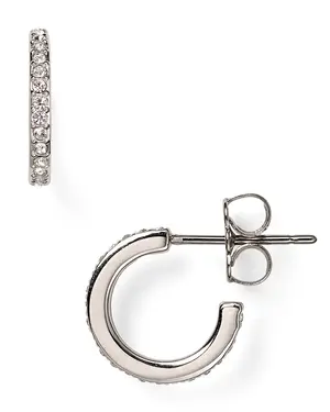 Nadri Pave Hoop Earrings - Silver