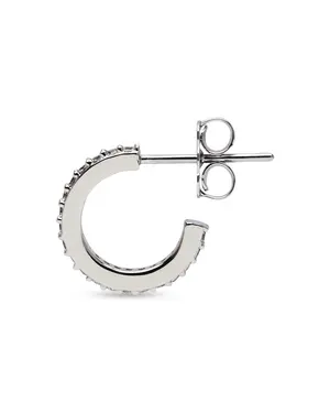 Nadri Pave Hoop Earrings - Silver