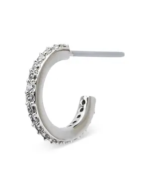 Nadri Pave Hoop Earrings - Silver