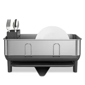 SIMPLEHUMAN Compact Steel Frame Dish Drying Rack With Swivel Spout Drain