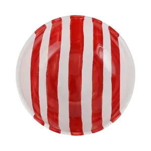 VIETRI Amalfitana Stripe Cereal Bowl - Red