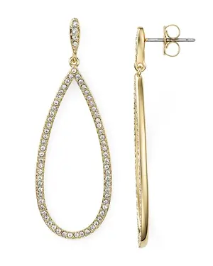 Nadri Pave Drop Earrings - Gold