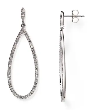 Nadri Pave Drop Earrings - Silver