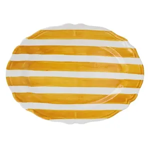 VIETRI Amalfitana Stripe Oval Platter - Yellow