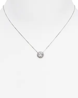 Nadri Circle Pendant Necklace - Silver