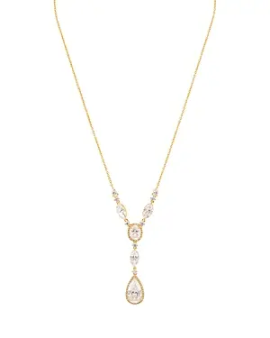 Nadri Nadri Pear Shaped Drop Lariat Necklace Gold