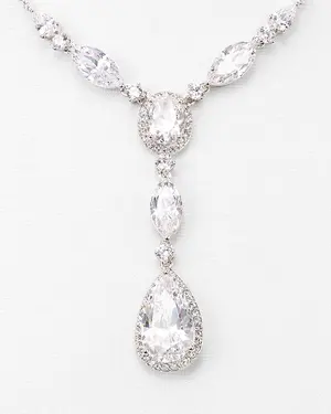 Nadri Pear Shaped Drop Lariat Necklace