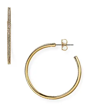 Nadri Pave Hoop Earrings - Gold