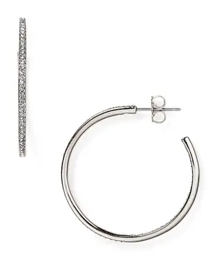 Nadri Pave Hoop Earrings - Silver