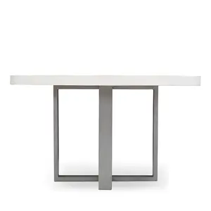 BERNHARDT Delmar Outdoor Dining Table - White/polished Stainless Steel