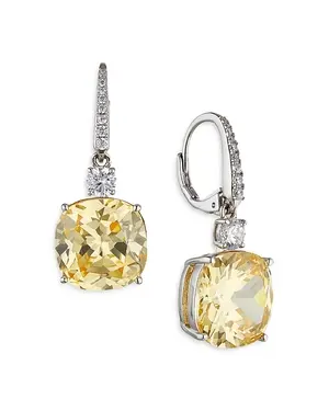 Nadri Soleil Drop Earrings - Yellow/silver