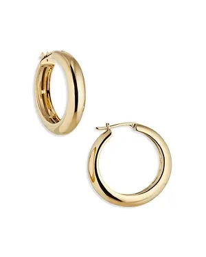 Nadri Brunch Medium Hoop Earrings - Gold