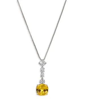 Nadri Soleil Lariat Necklace - Yellow/silver