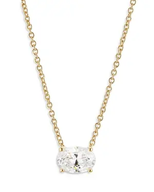 Nadri Modern Love Oval Zirconia Pendant Necklace - Gold