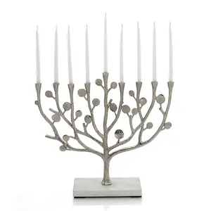 Michael Aram Botanical Leaf Menorah Nickelplate