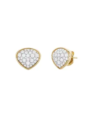 Marina B 18k Yellow Gold Trisola Diamond Stud Earrings - White/gold