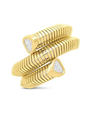 Marina B 18k Yellow Gold Trisola Diamond Bangle - White/gold