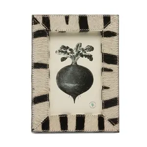 PIGEON AND POODLE Hana Zebra Print Frame, 4 X 6 - Black/white