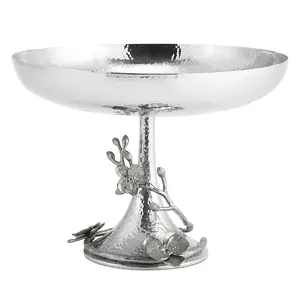 Michael Aram White Orchid Footed Centerpiece Bowl - Silver