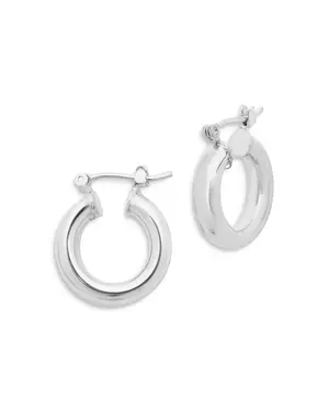 Sterling Forever Chunky Hoop Earrings - Silver