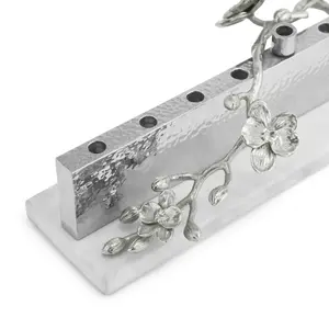 Michael Aram White Orchid Menorah - Silver