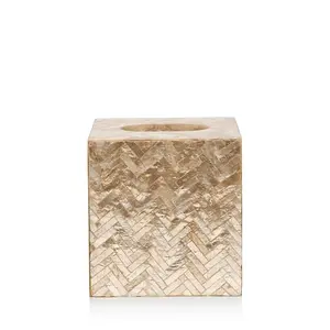 PIGEON AND POODLE Handa Tissue Box - Pearlized Herringbone Capiz