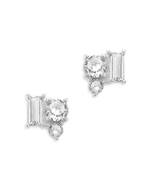 Sterling Forever Cluster Stud Earrings - Silver