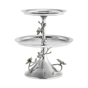 Michael Aram White Orchid 2-tier Etagere - Silver