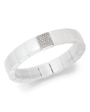 Roberto Demeglio 18k White Gold, Ceramic, And Diamond Bracelet - White/black