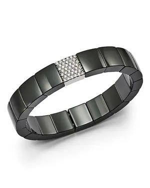 Roberto Demeglio 18k White Gold, Ceramic, And Diamond Domino Bracelet - White/black