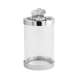 Michael Aram Medium White Orchid Canister - Silver