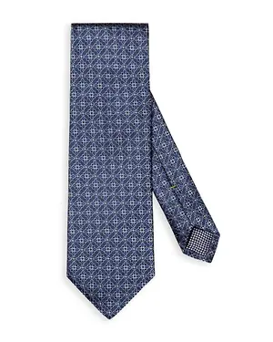 Eton Silk Floral Tie - Navy Blue