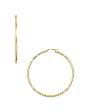 Aqua Medium Hoop Earrings - Gold
