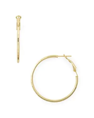 Aqua Disco Hoop Earrings - Gold