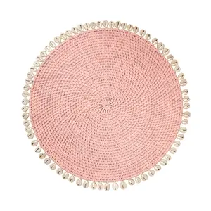 MODE LIVING Capiz Woven Placemats, Set Of 4 - Cotton Candy Pink
